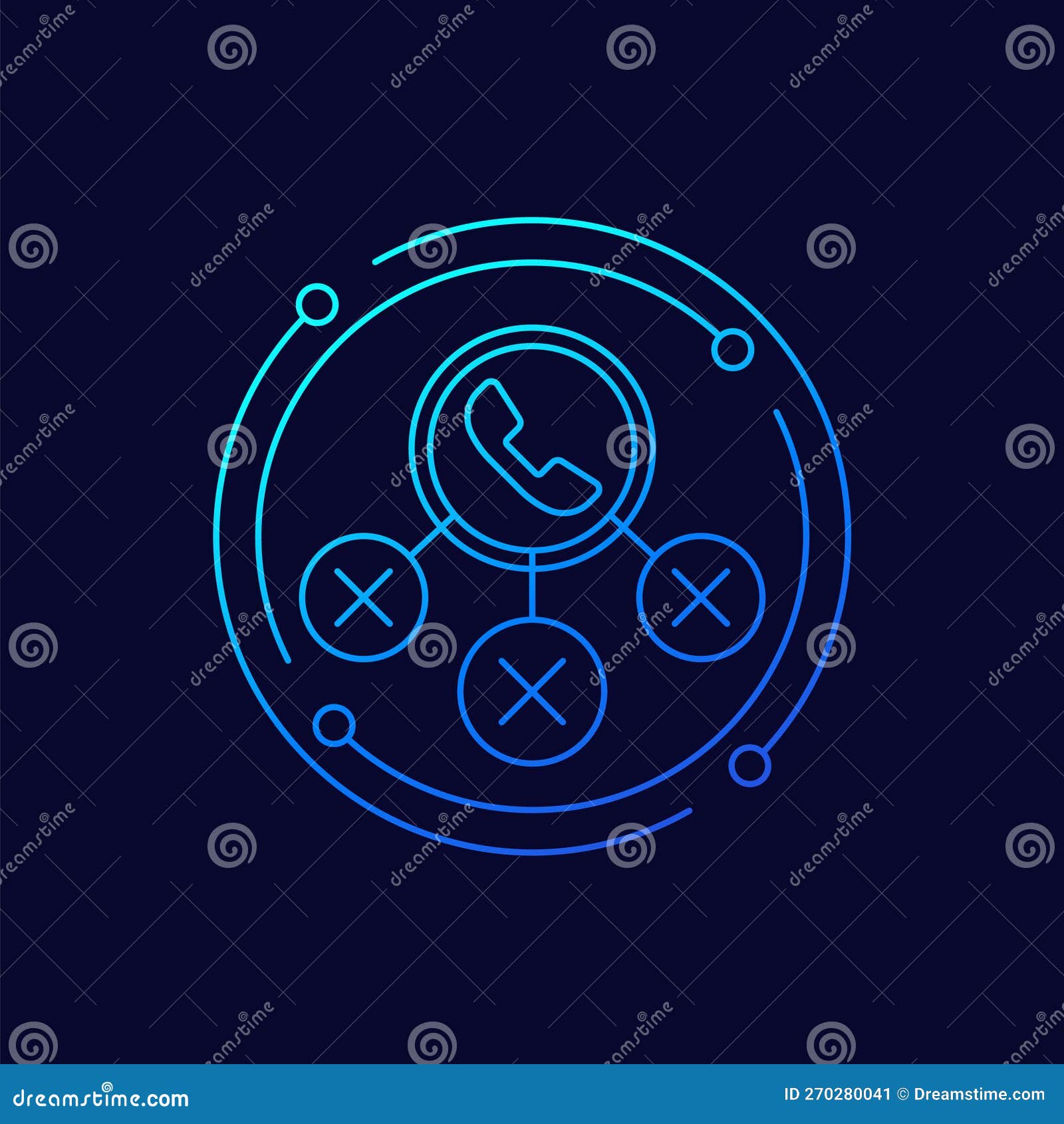 Blocked Phone Calls Line Vector Icon Stock Vector - Illustration of ...