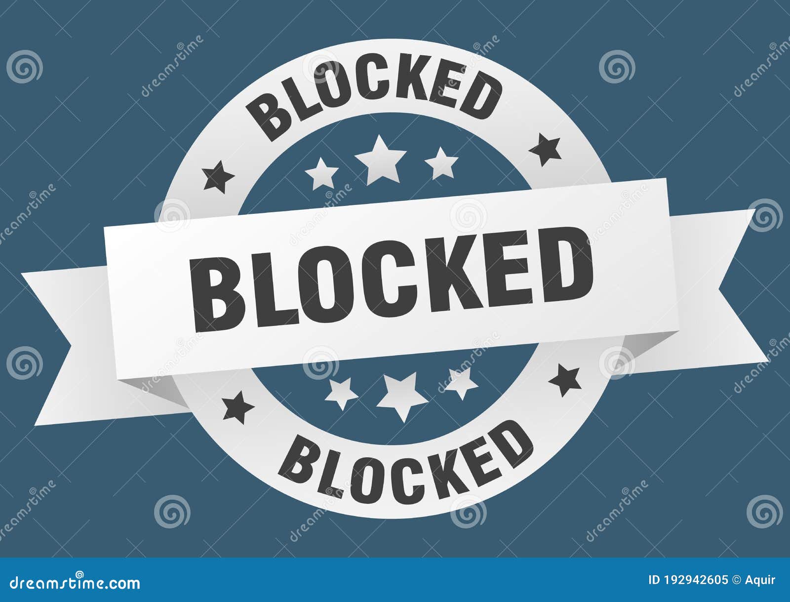 Blocked Round Ribbon Isolated Label. Blocked Sign Stock Vector ...