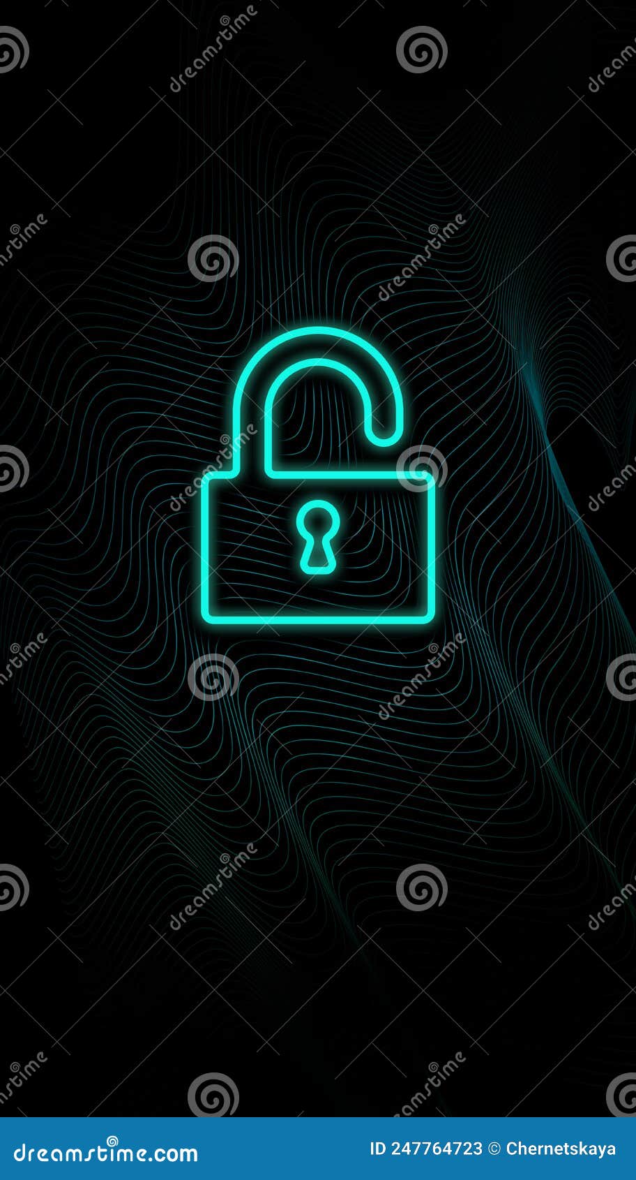 Blocked Screen of Gadget with Lock, Illustration. Cyber Security Stock ...