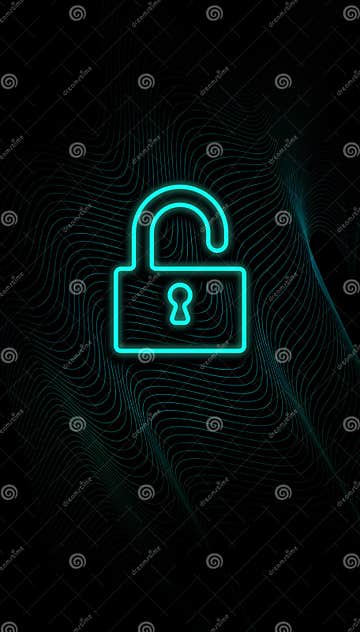 Blocked Screen of Gadget with Lock, Illustration. Cyber Security Stock ...