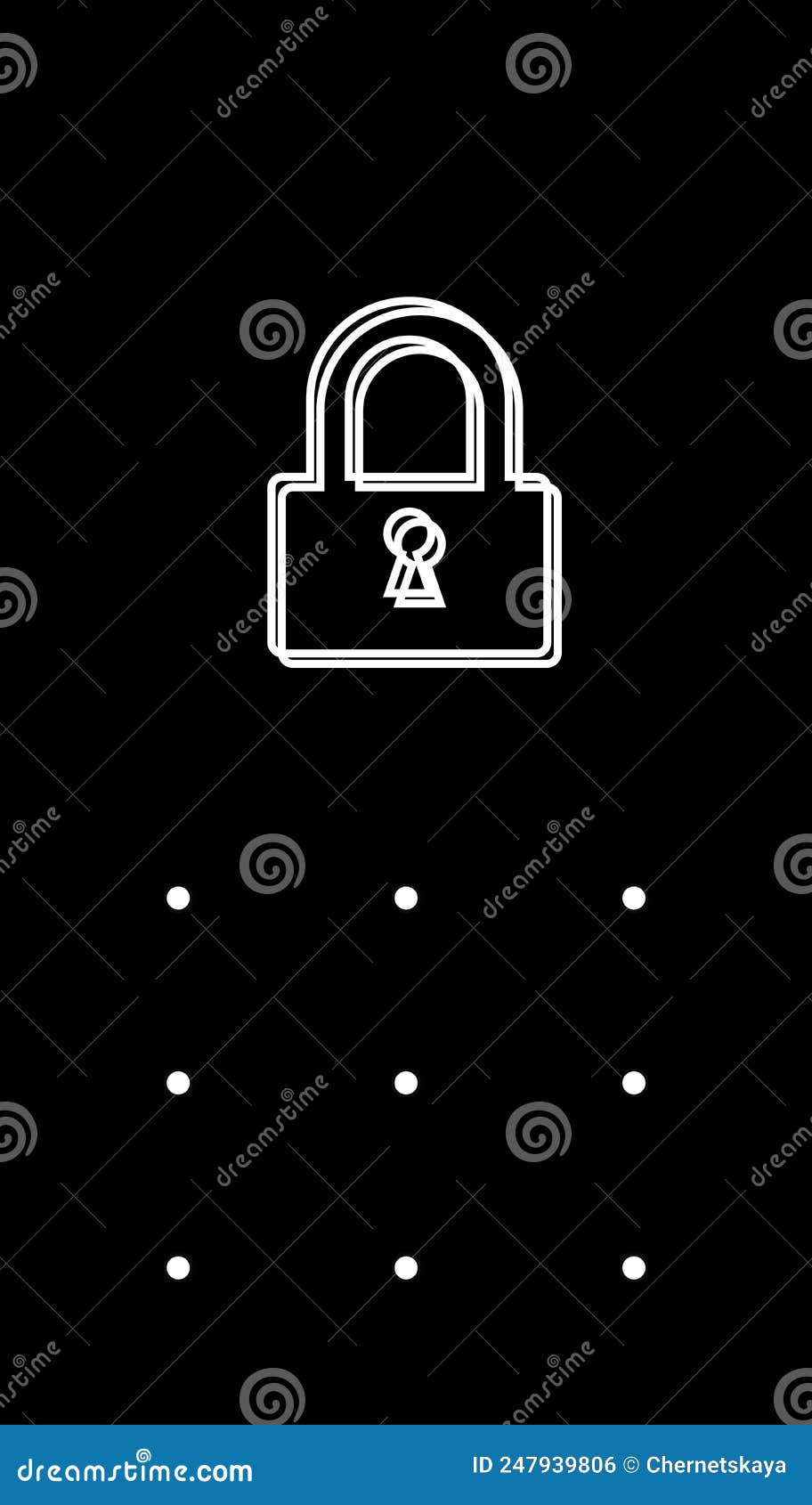 Blocked Screen of Gadget with Lock, Illustration. Cyber Security Stock ...