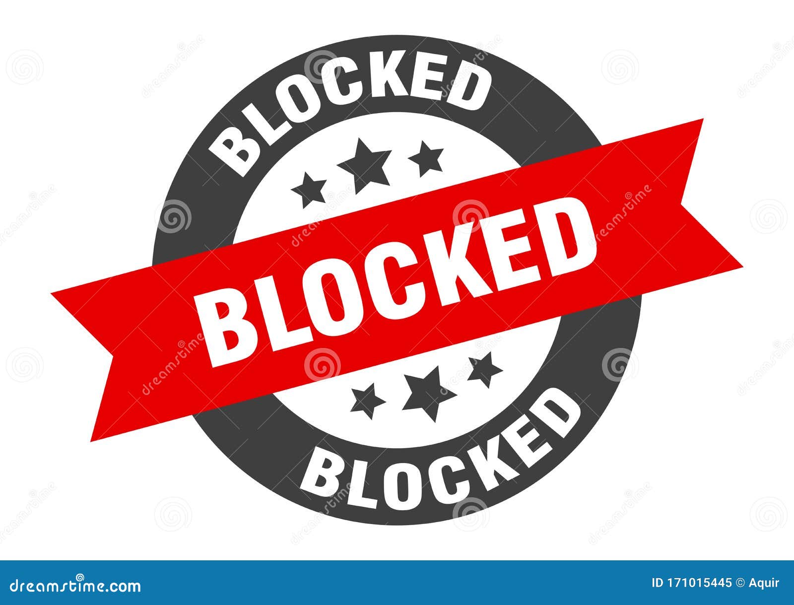 Blocked Sign. Blocked Round Ribbon Sticker Stock Vector - Illustration ...