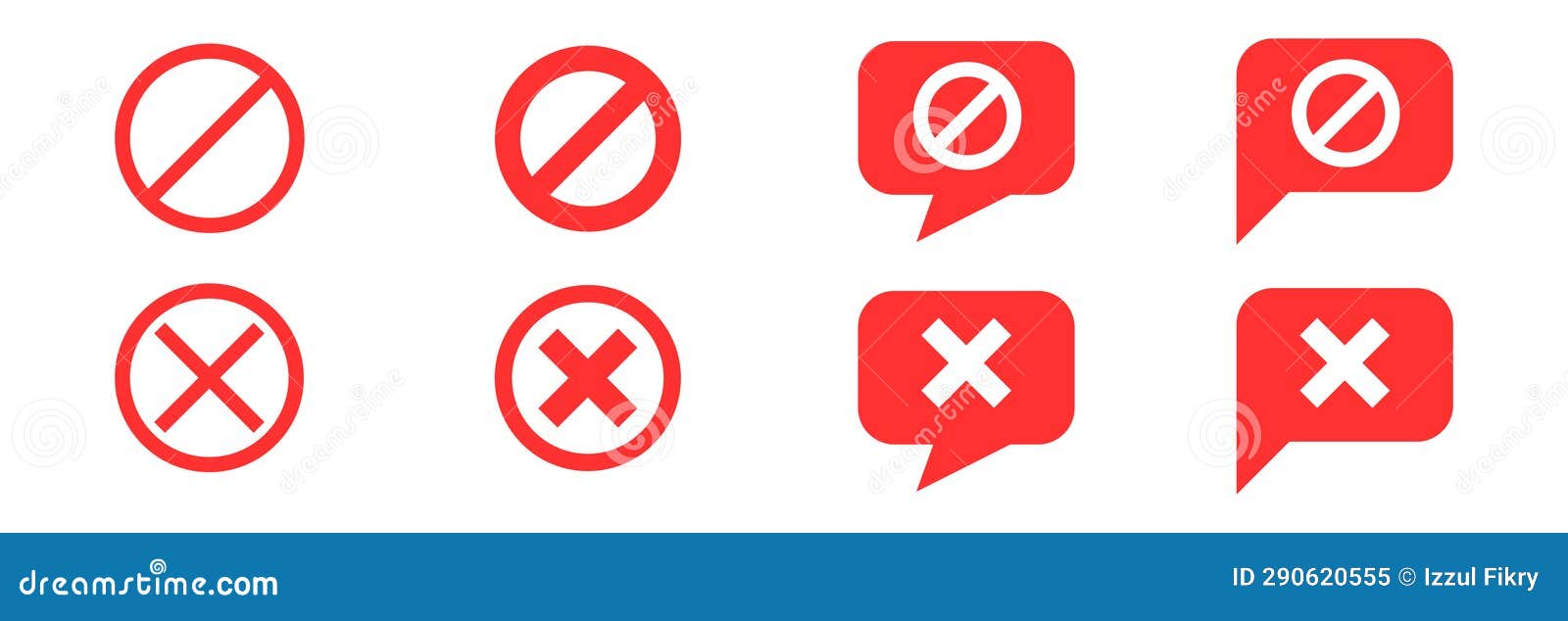 Blocked Social Media, Comment, Reply Icon Red Cross Stock Vector ...