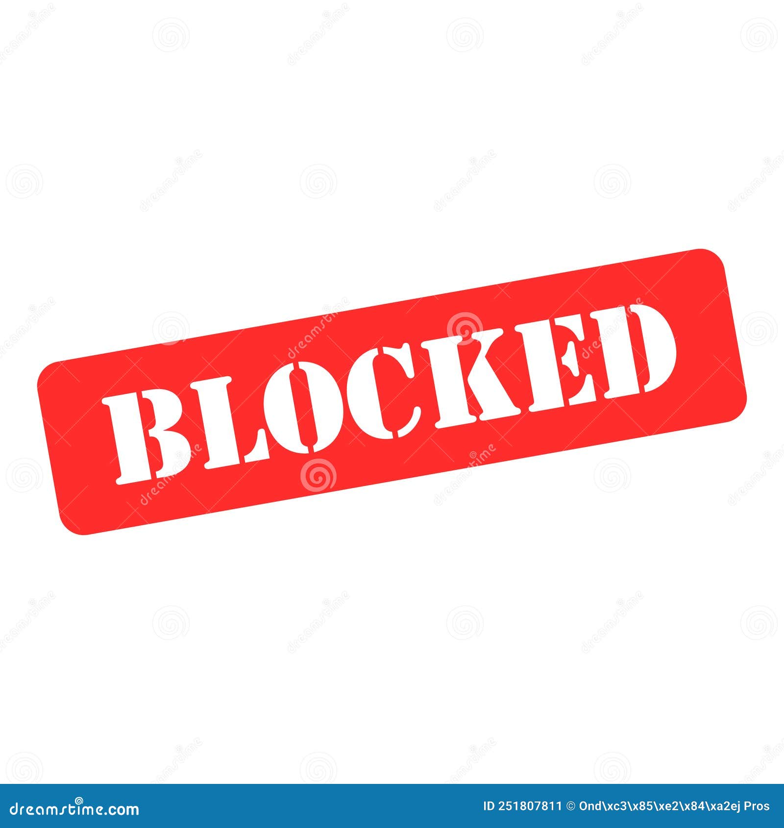 Blocked Stamp Symbol, Label Sticker Sign Button, Text Banner Vector ...