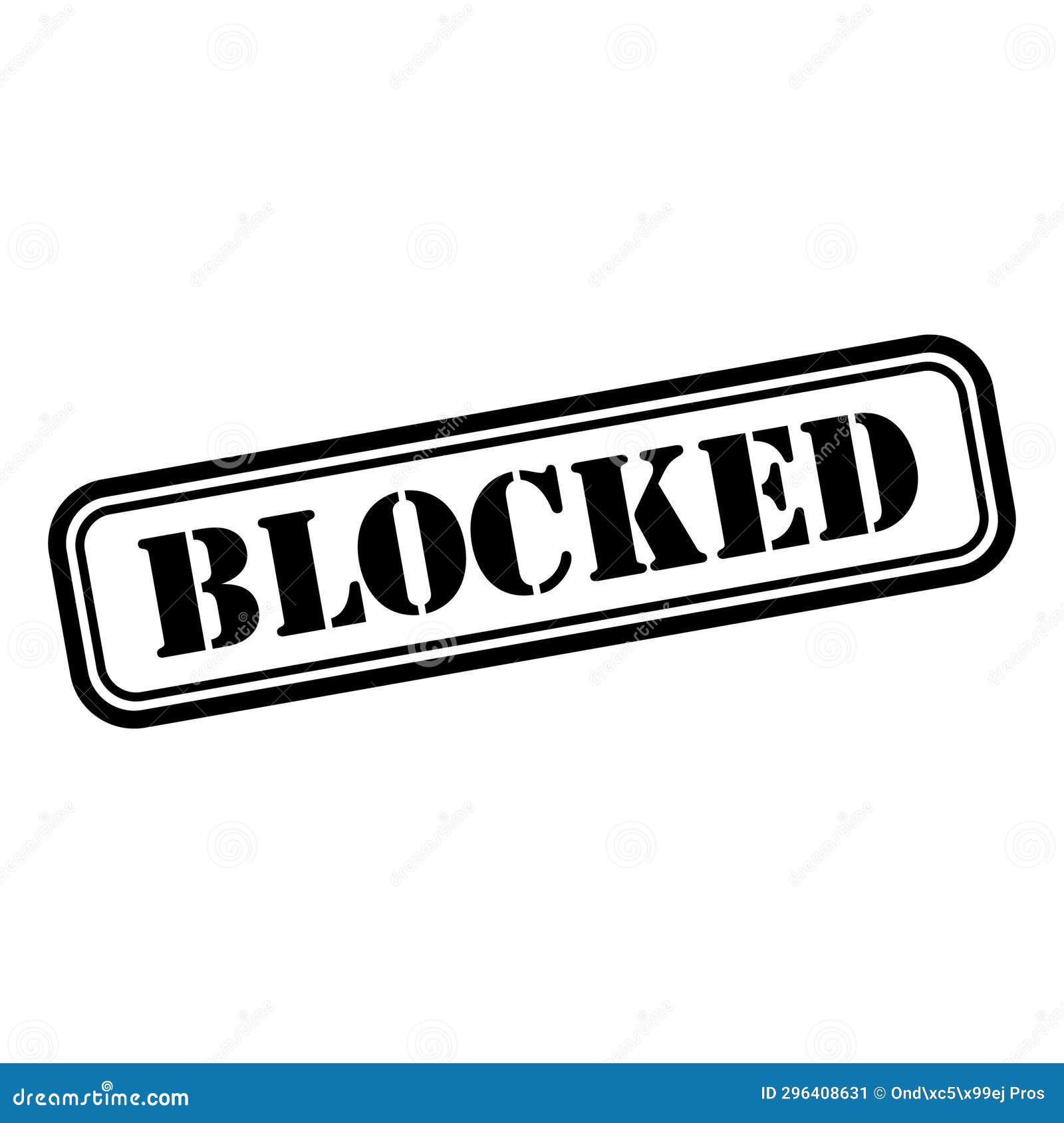 Blocked Stamp Symbol, Label Sticker Sign Button, Text Banner Vector ...