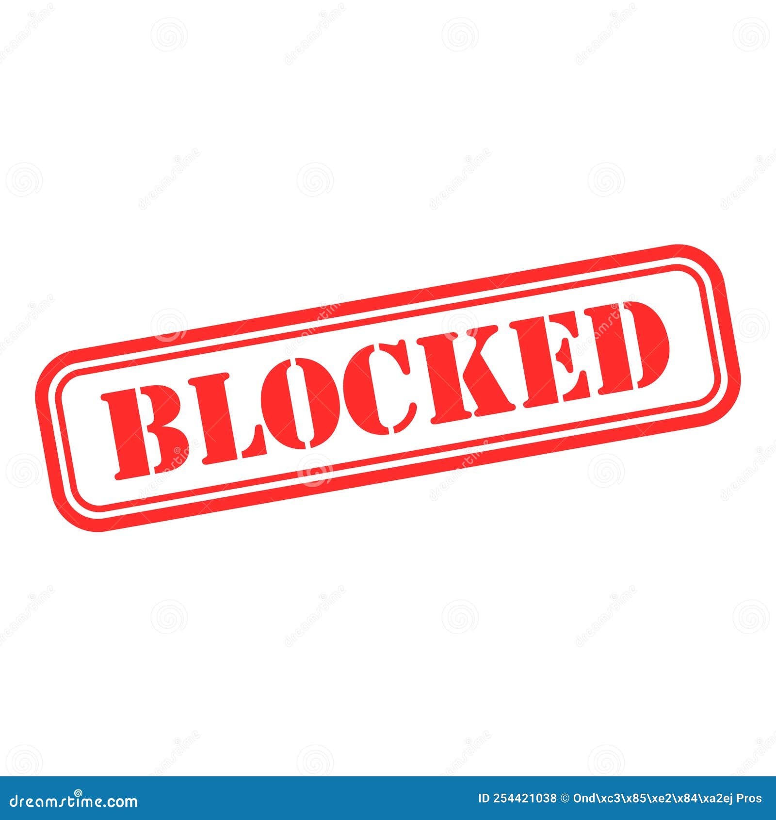 Blocked Stamp Symbol Label Sticker Sign Button Text Banner Vector Illustration Stock Vector