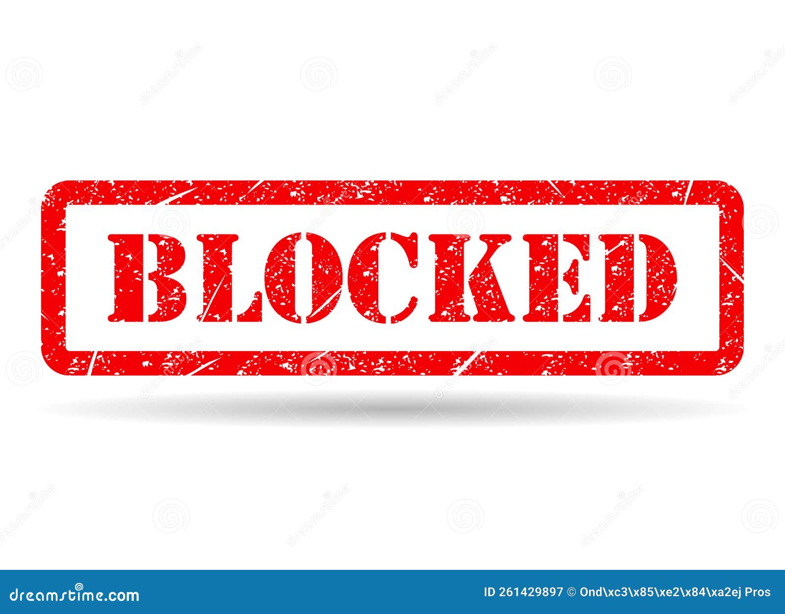 Blocked Stamp Symbol Shadow, Label Sticker Sign Button, Text Banner ...