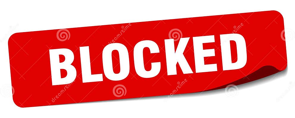 Blocked Sticker. Blocked Label Stock Vector - Illustration of isolated ...