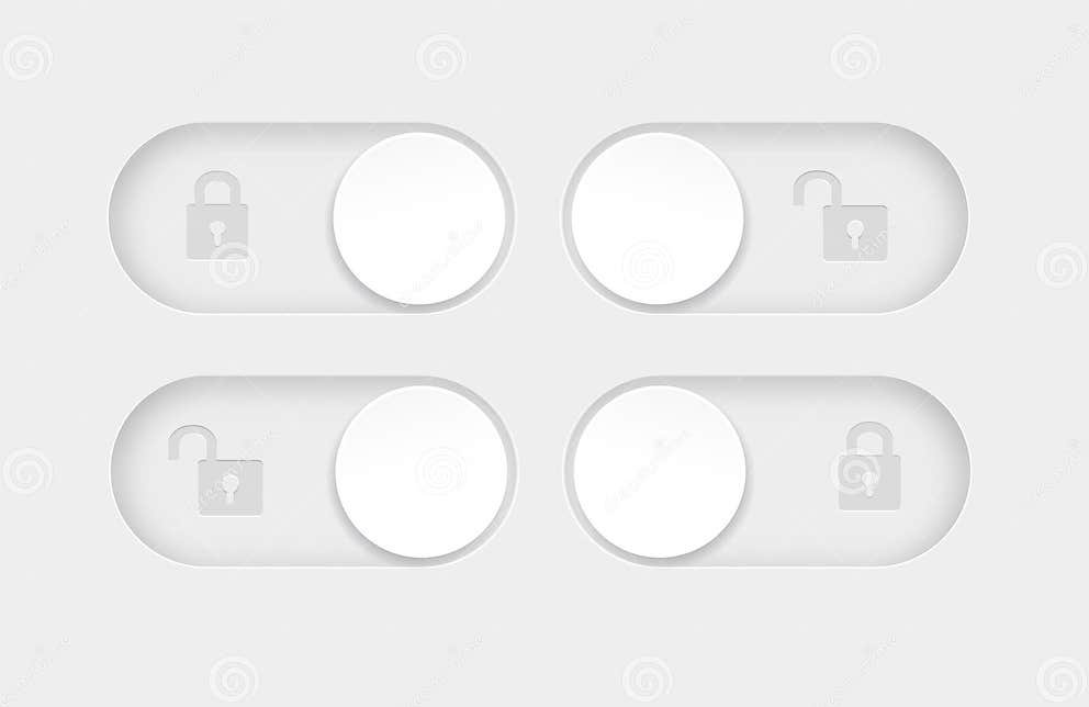 Blocked and Unlocked Toggle Switch Buttons. Material Design Switch ...