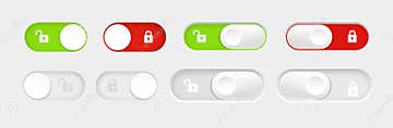 Blocked and Unlocked Toggle Switch Buttons. Material Design Switch ...