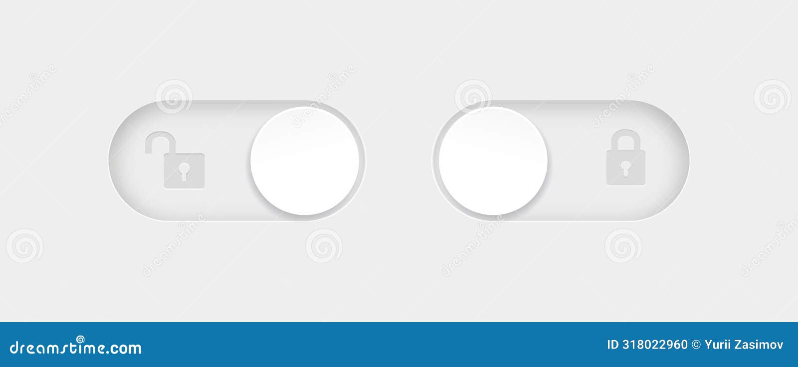 Blocked and Unlocked Toggle Switch Buttons. Material Design Switch ...