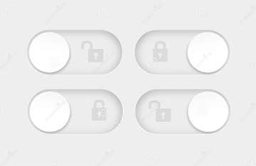 Blocked and Unlocked Toggle Switch Buttons. Material Design Switch ...