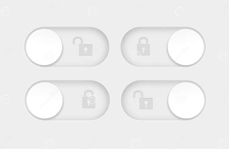 Blocked and Unlocked Toggle Switch Buttons. Material Design Switch ...