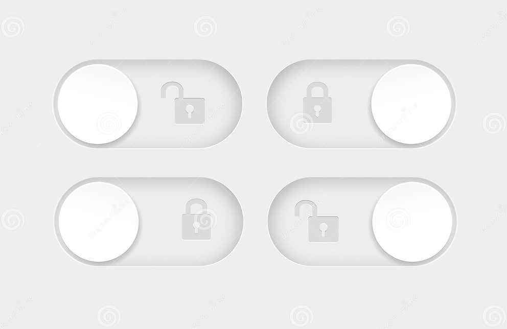 Blocked and Unlocked Toggle Switch Buttons. Material Design Switch ...