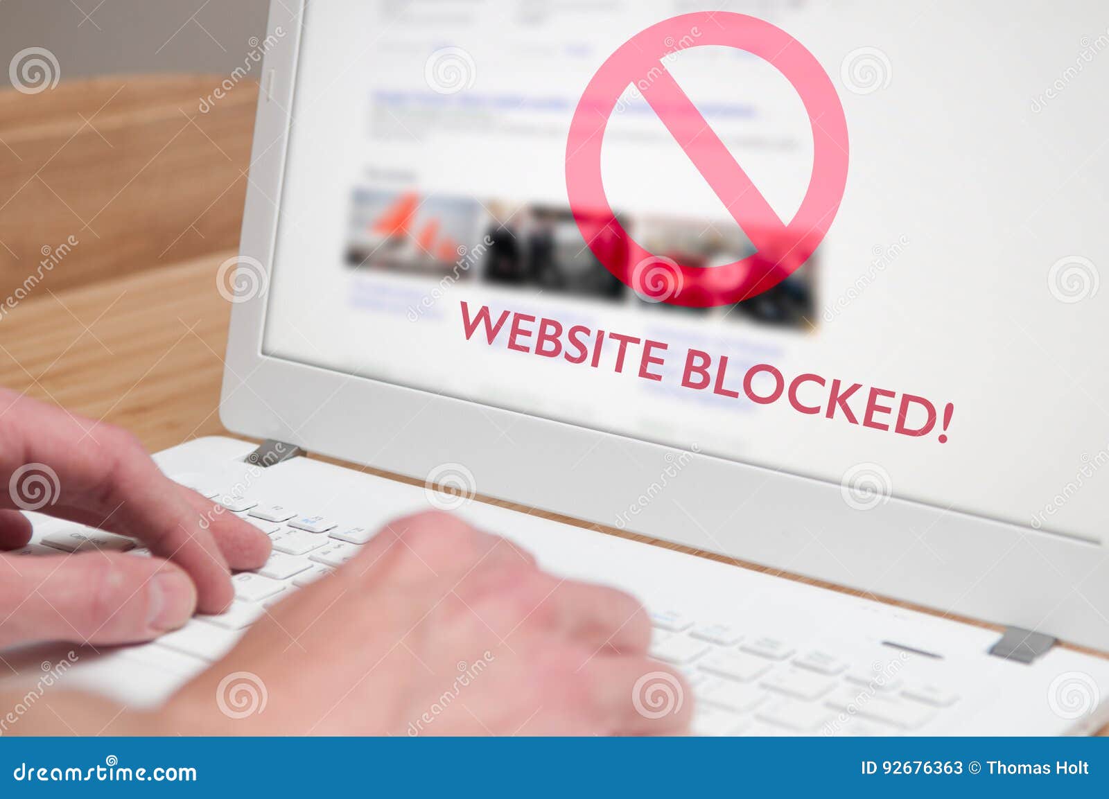 Blocked Web Page Icon on a Computer Screen Stock Image - Image of data ...