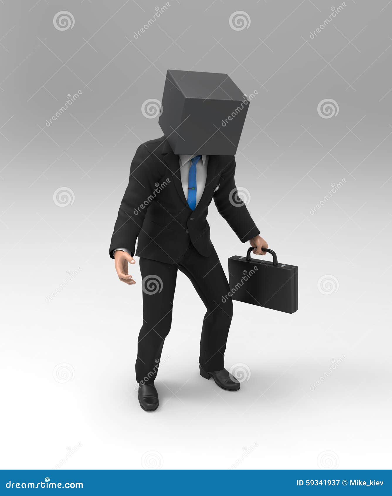 Blockhead man stock illustration. Illustration of person - 59341937