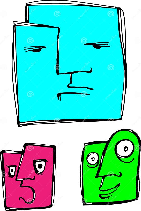 Blockheads stock vector. Illustration of smiling, happy - 11459361