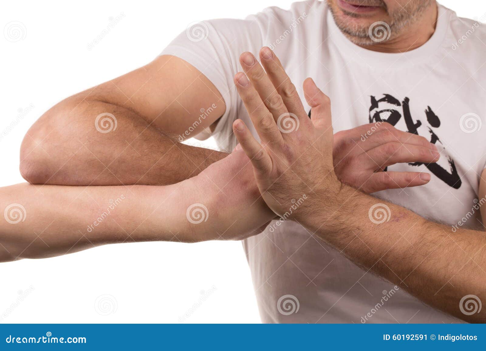 Blocking arms. stock image. Image of attack, single, strain - 60192591