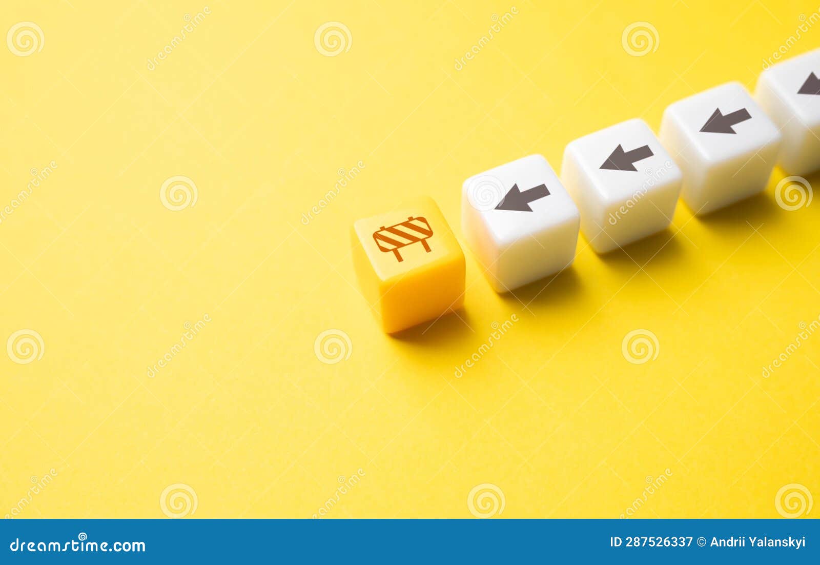 Blocking the Further Course of the Process Path. Stop Work Stock Image ...