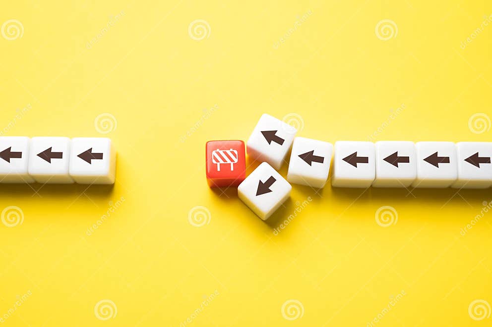 Blocking the Further Course of the Process Path. Stop Work. Being ...