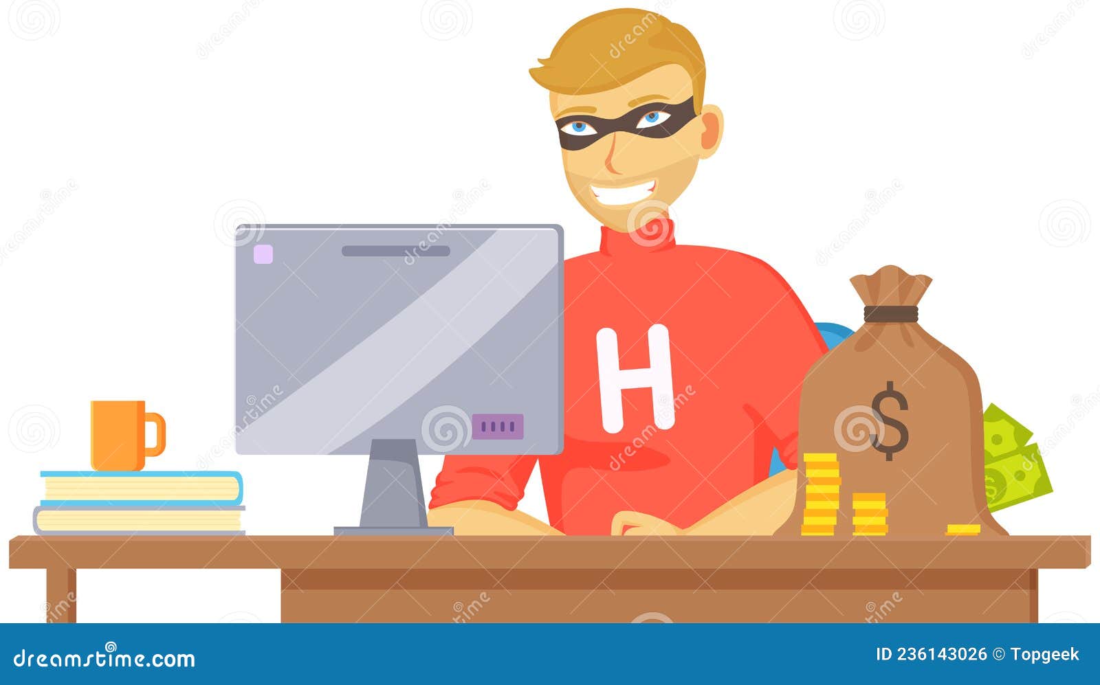 Blocking Hacker Attack To Personal Account in Computer. Man is Hacking ...