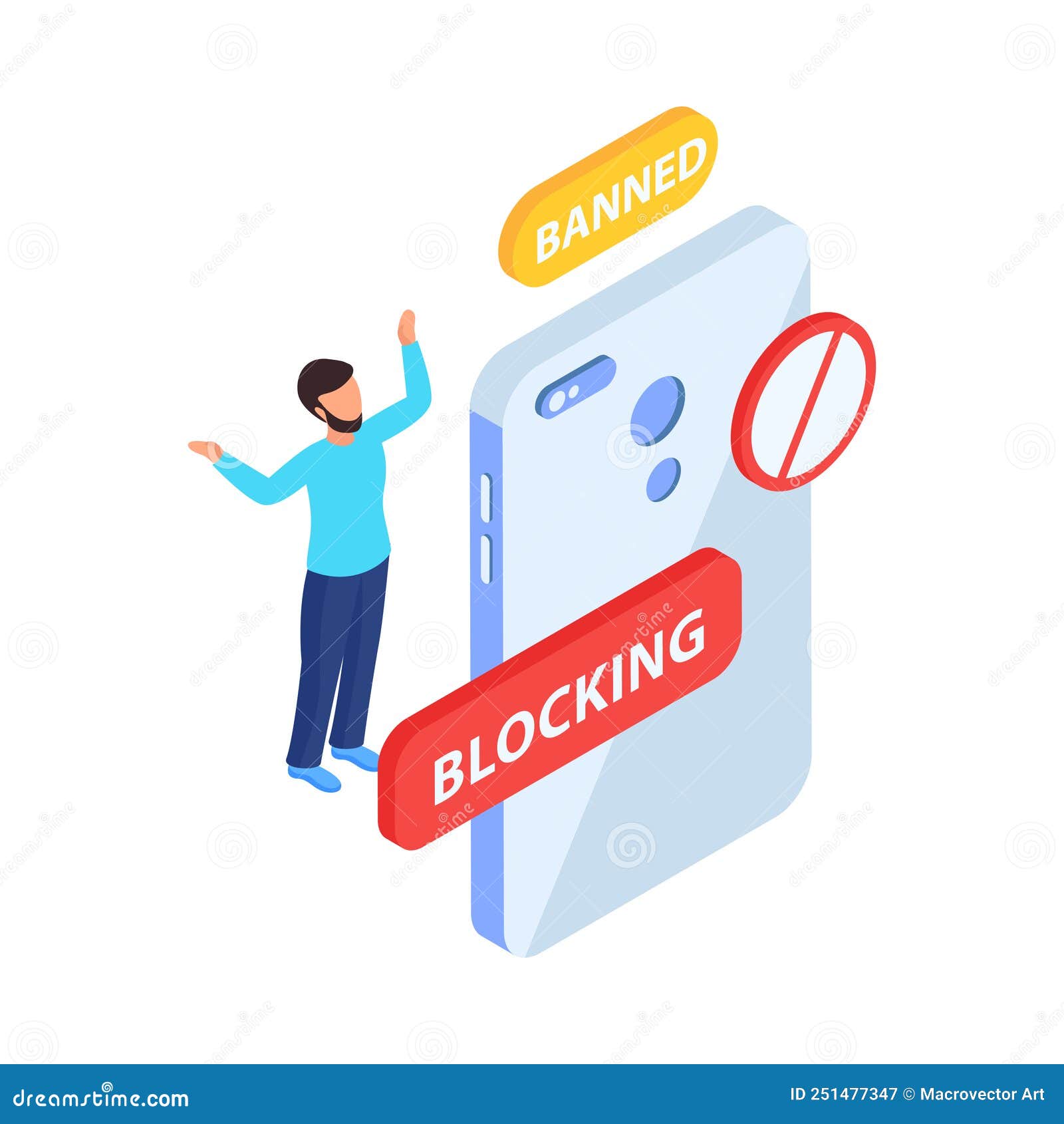 Blocking Internet Icon stock vector. Illustration of protect - 251477347