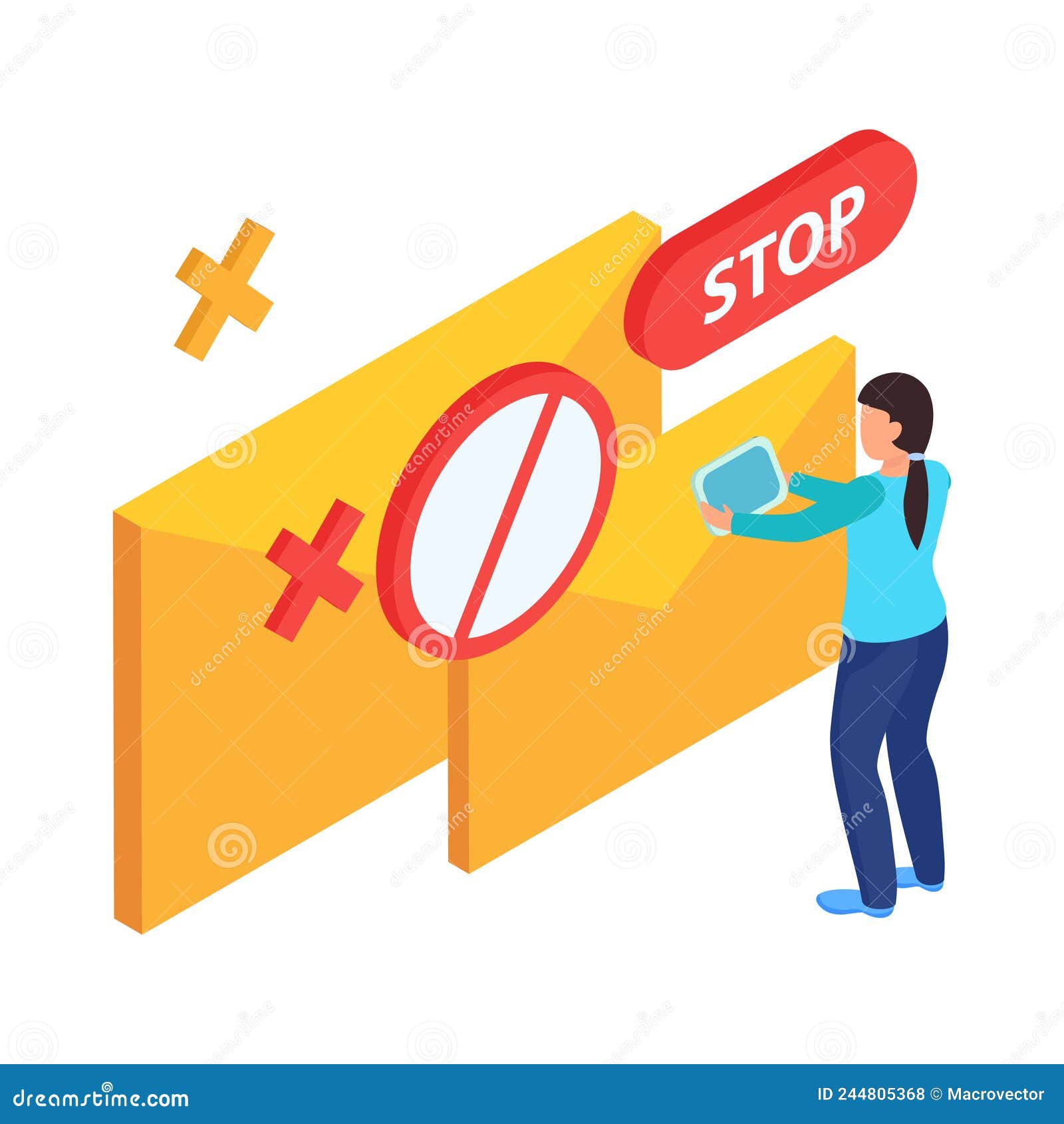 Blocking Internet Icon stock vector. Illustration of webpage - 244805368