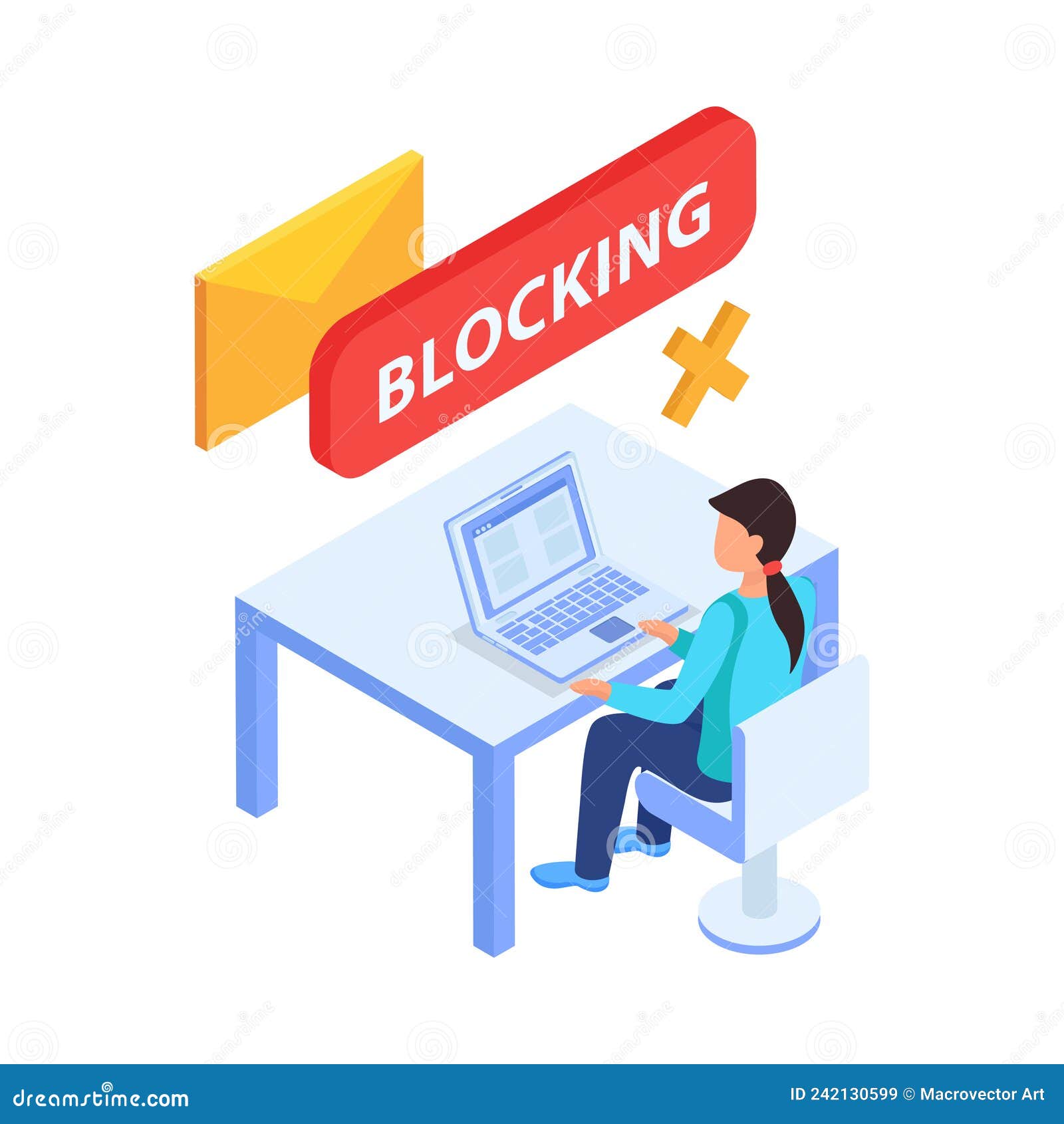 Blocking Internet Icon stock vector. Illustration of element - 242130599