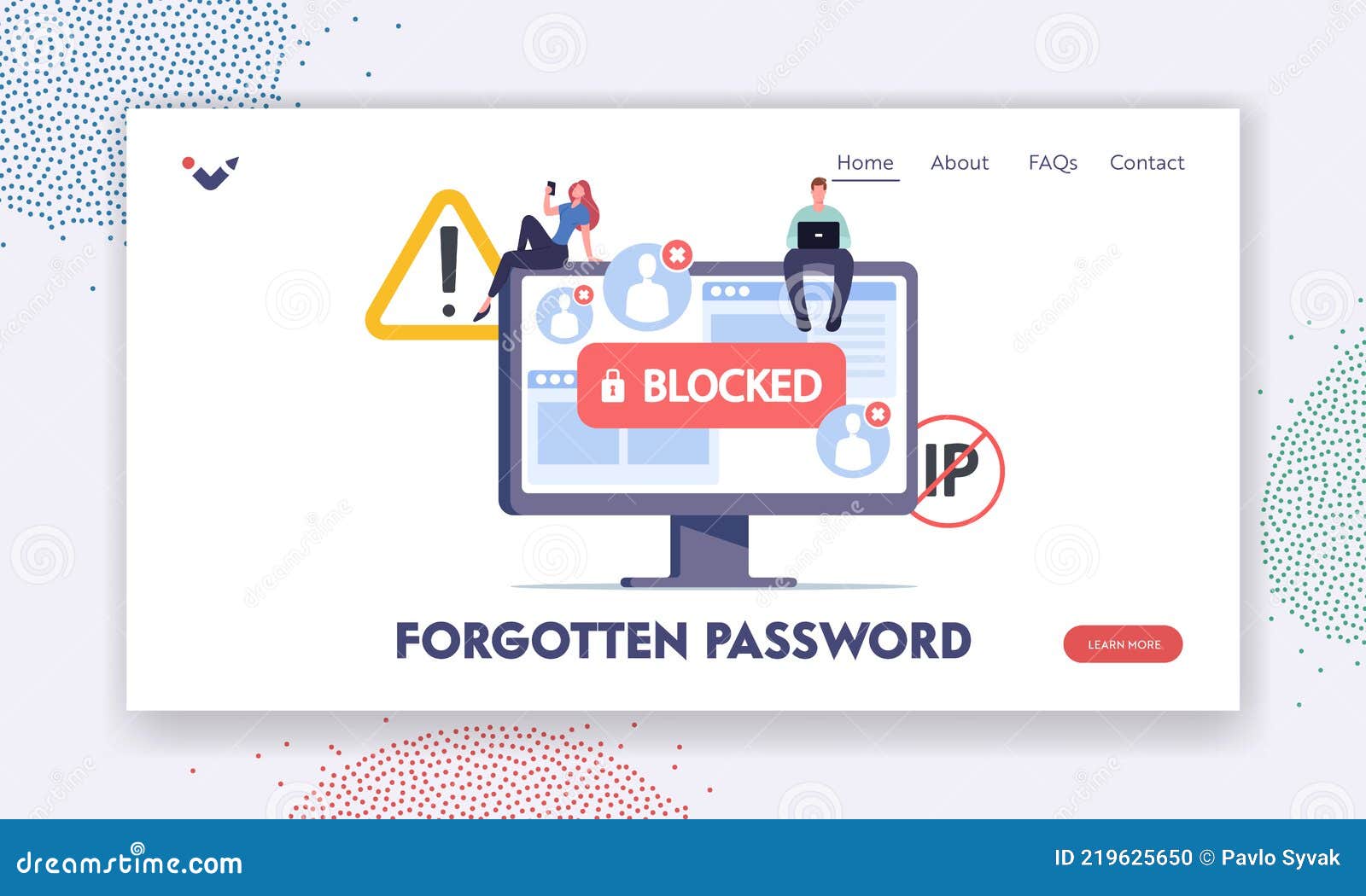 Blocking or Ransomware Activity Security Landing Page Template. Tiny ...