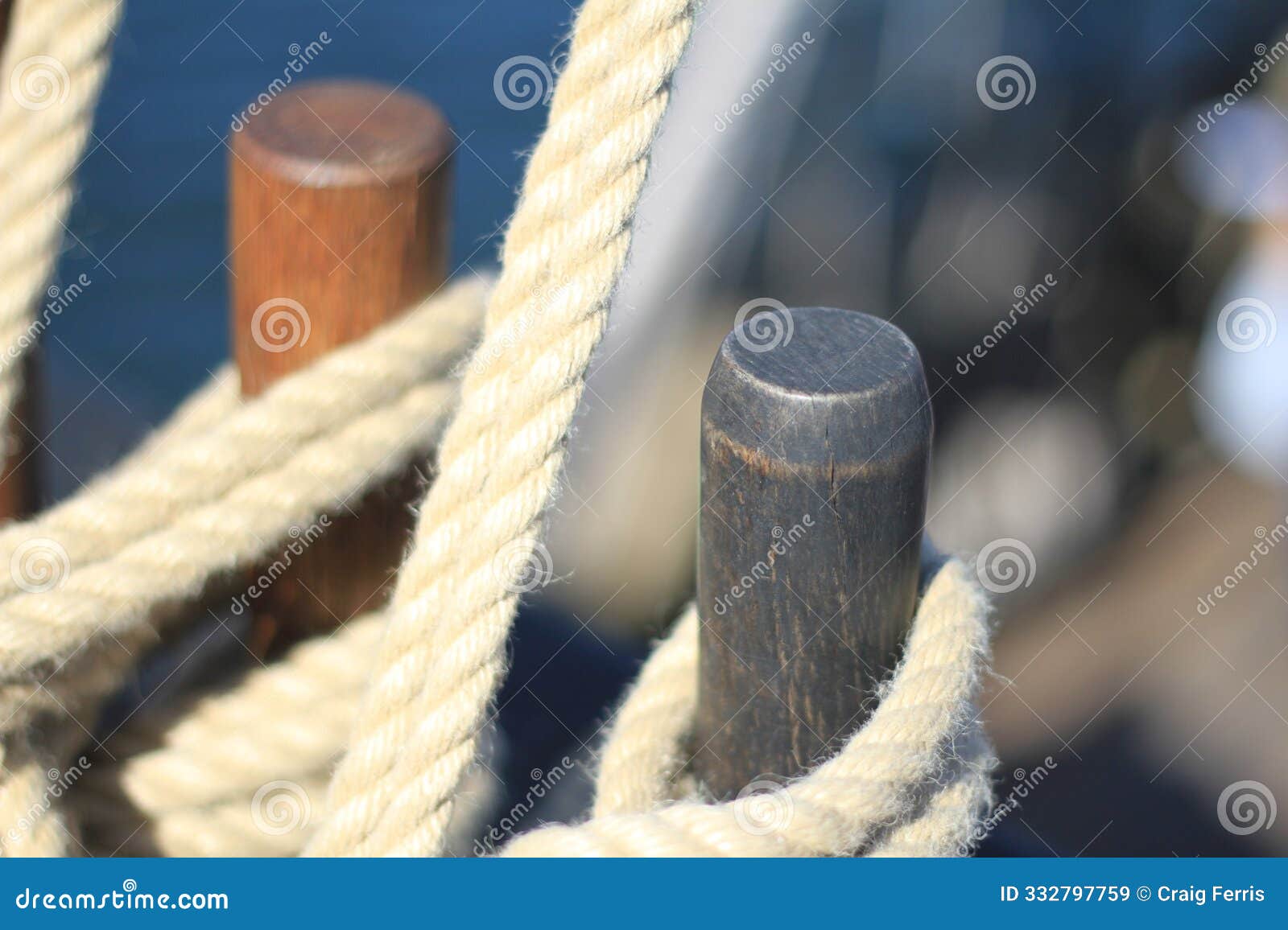 Ropes and Rigging for a Tall Ship Stock Image - Image of green, snow ...