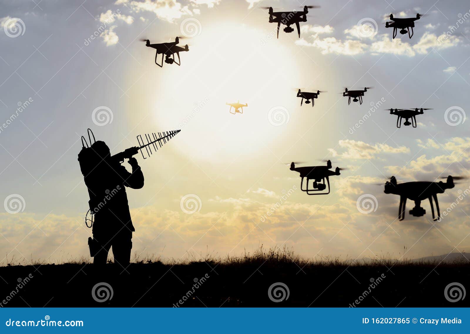 Blocking Unauthorized Drone Devices and Sabotages Stock Image - Image ...