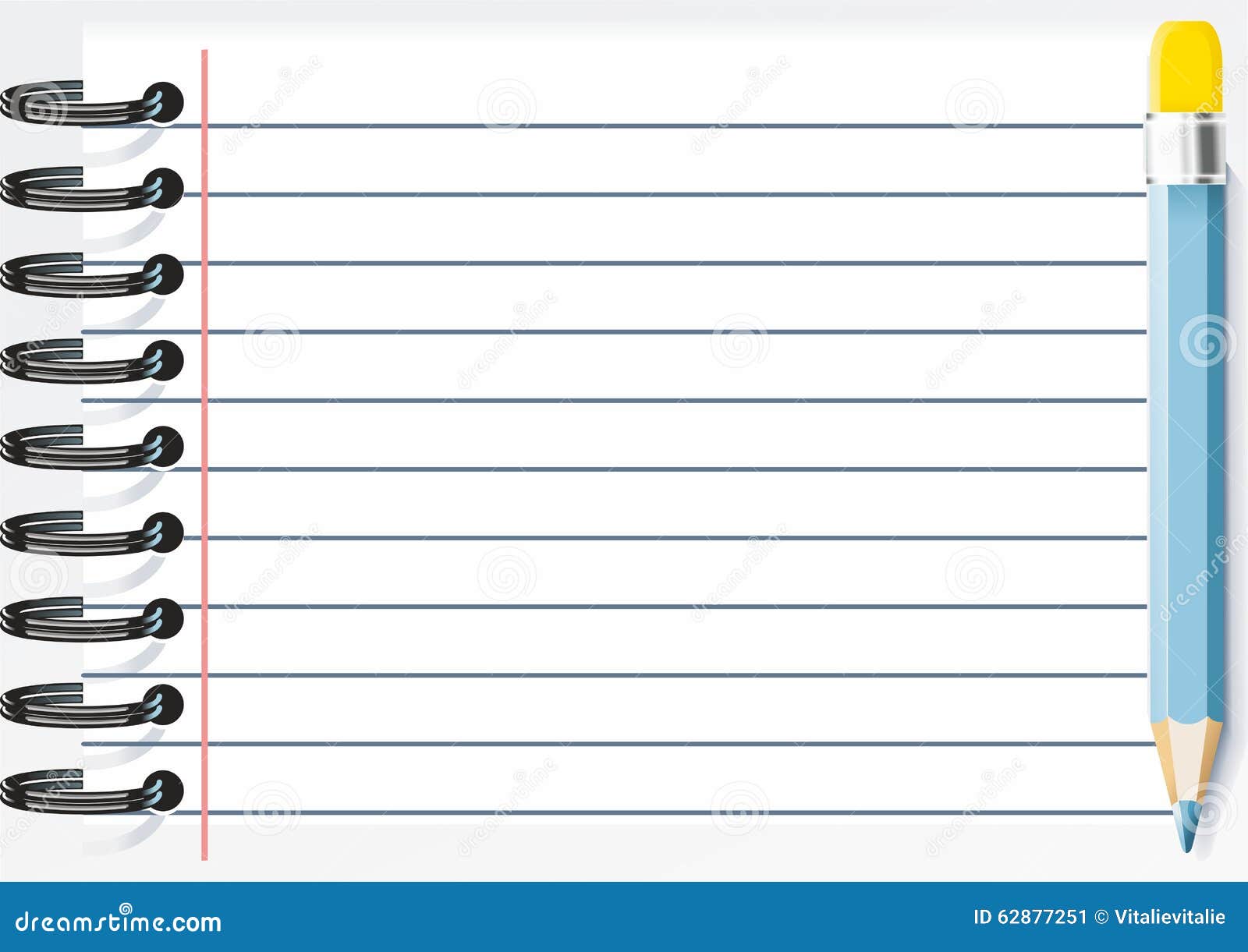 Blocknotes with a pencil stock illustration. Illustration of student ...