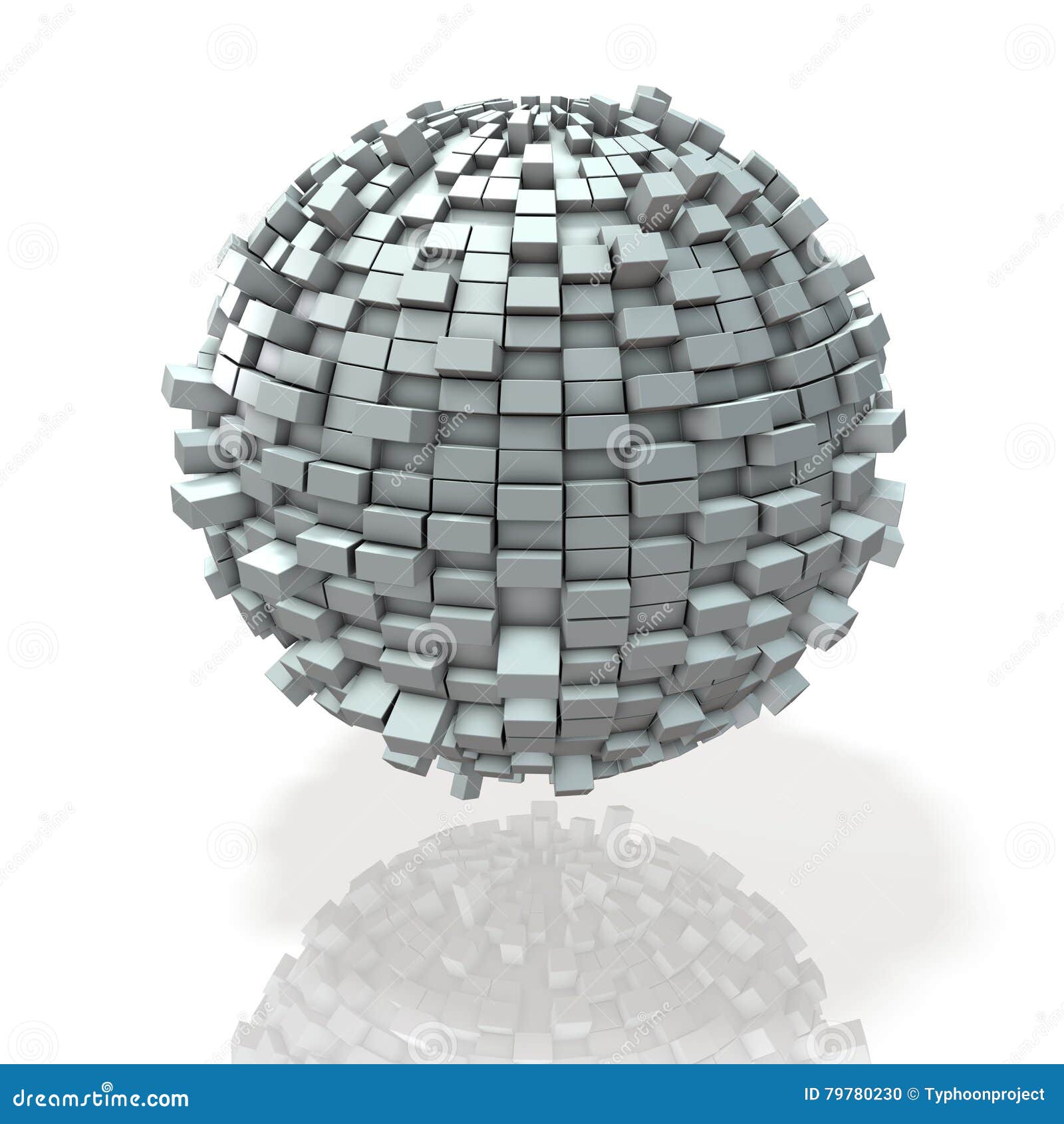 Blocks Build A World Densely Into A Spherical Shape. Royalty-Free ...