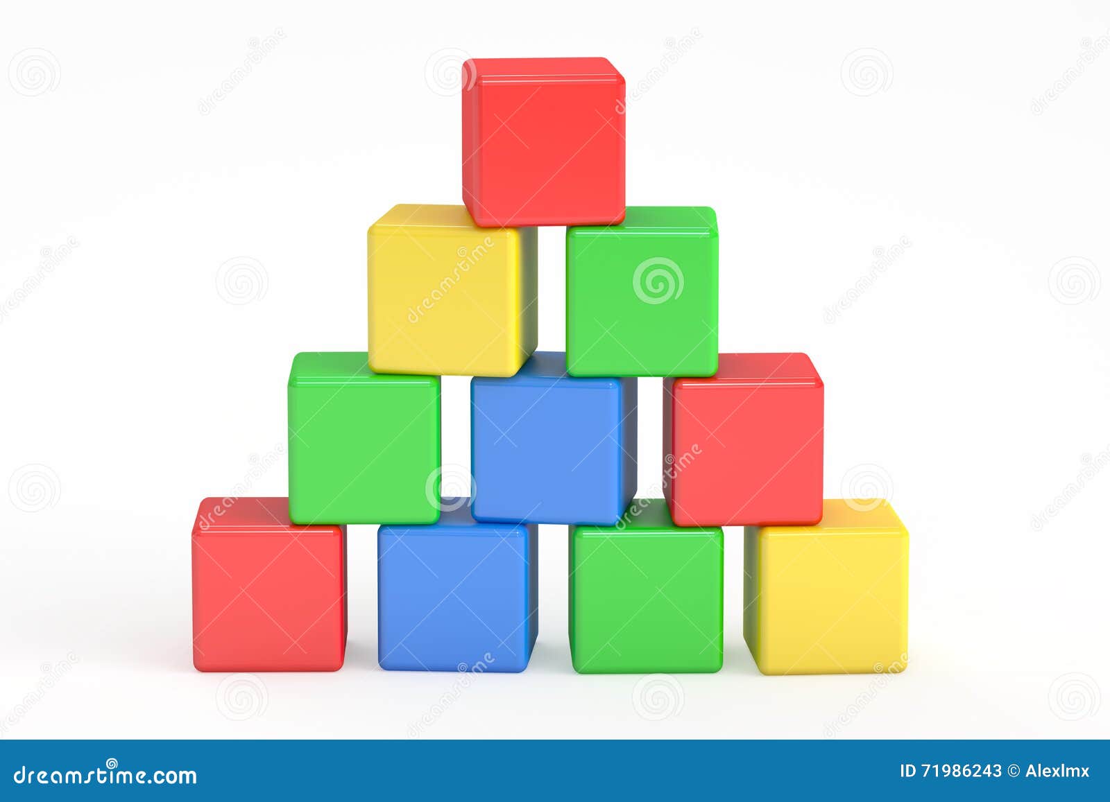 Blocks Building, Cubes. 3D Rendering Stock Illustration - Illustration ...
