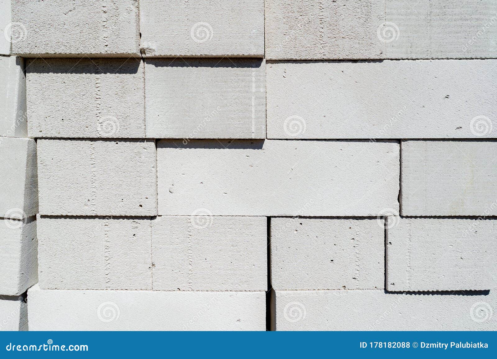 Blocks of Cellular Concrete are Stacked in a Pile Stock Photo - Image ...