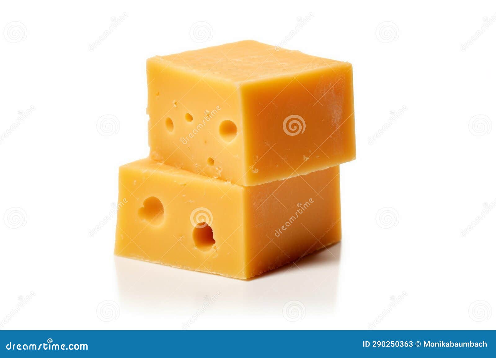 Top Vie Wof Blocks Of Cheese On Pastel Orange Background Stock ...