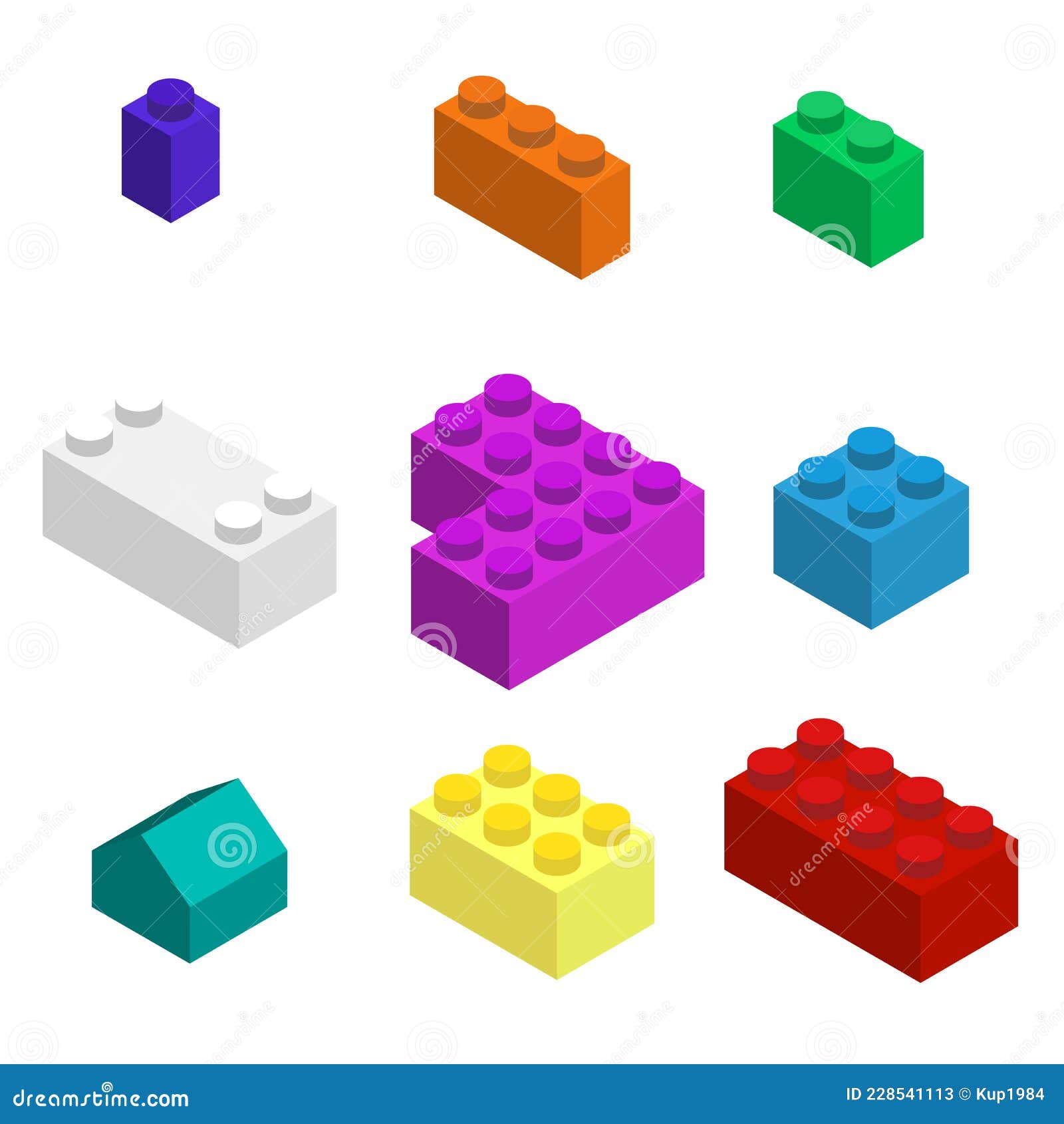 Blocks of the Children Designer 3D, Vector Illustration Stock Vector ...