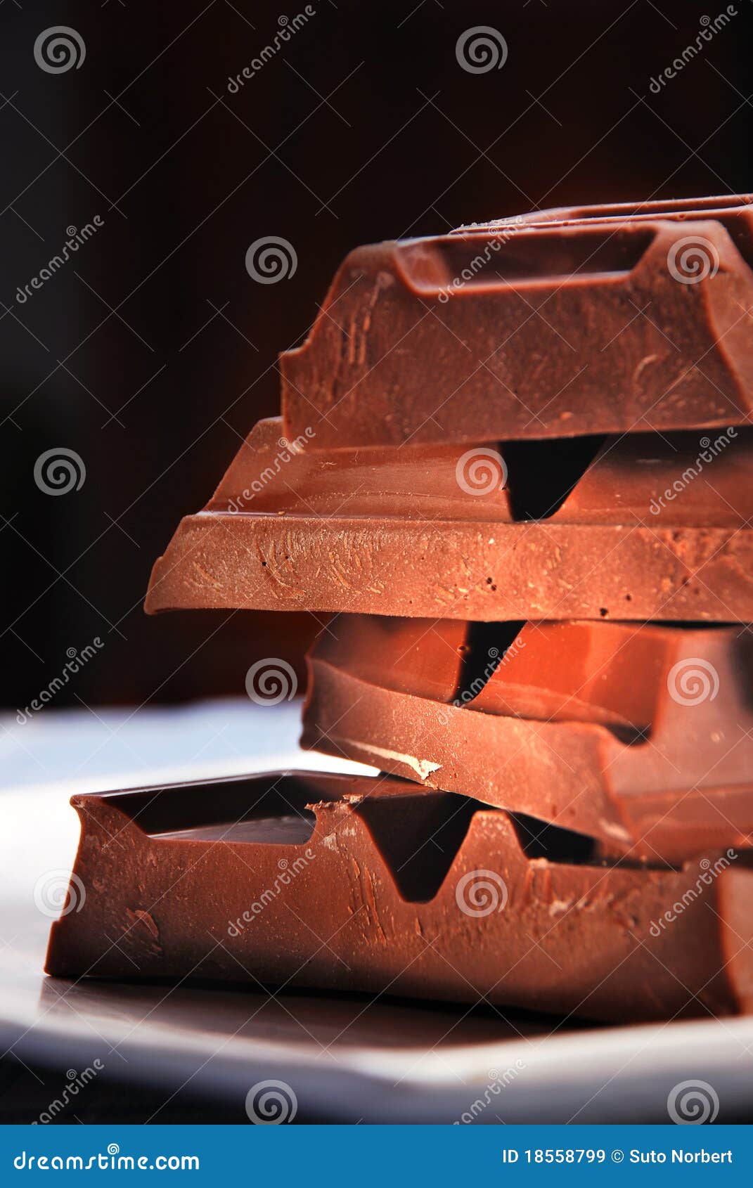 Blocks of Chocolate stock image. Image of slice, stack - 18558799
