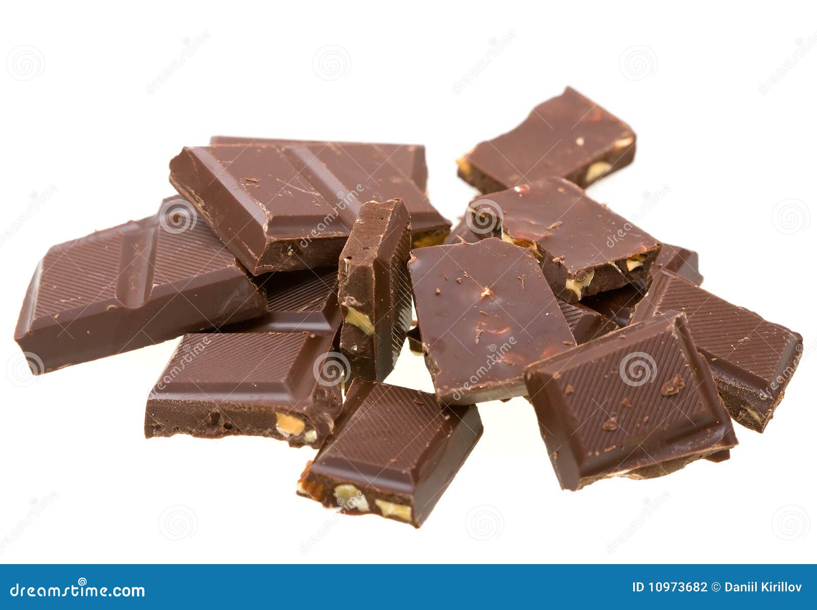 Blocks of Chocolate Isolated on White Stock Photo - Image of healthy ...