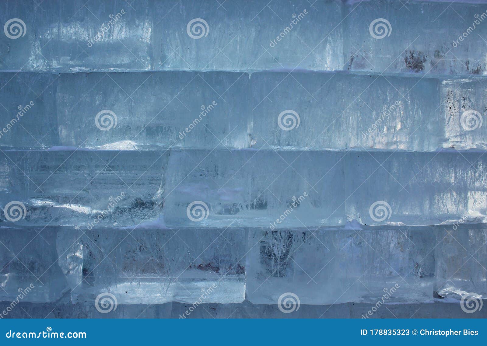 Blocks of Clear Ice Form a Wall Stock Image - Image of leads, colored ...