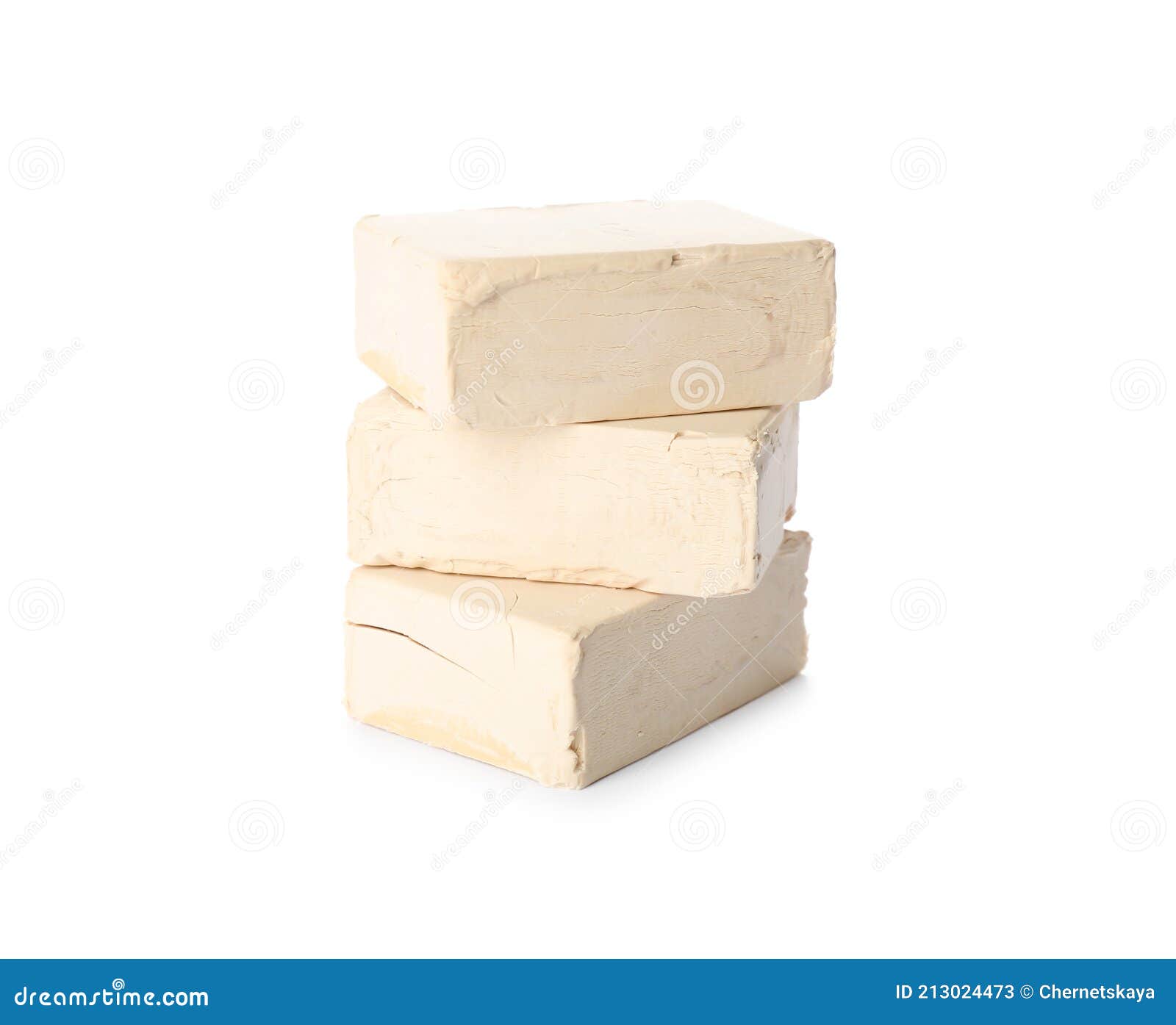Blocks of Compressed Yeast on White Background Stock Image - Image of ...