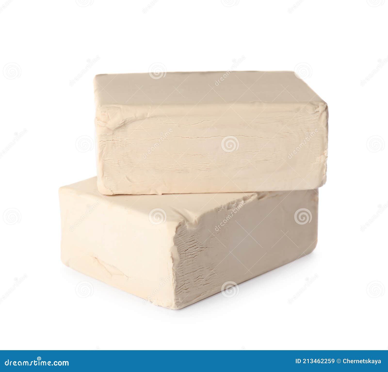 Blocks of Compressed Yeast on White Background Stock Image - Image of ...