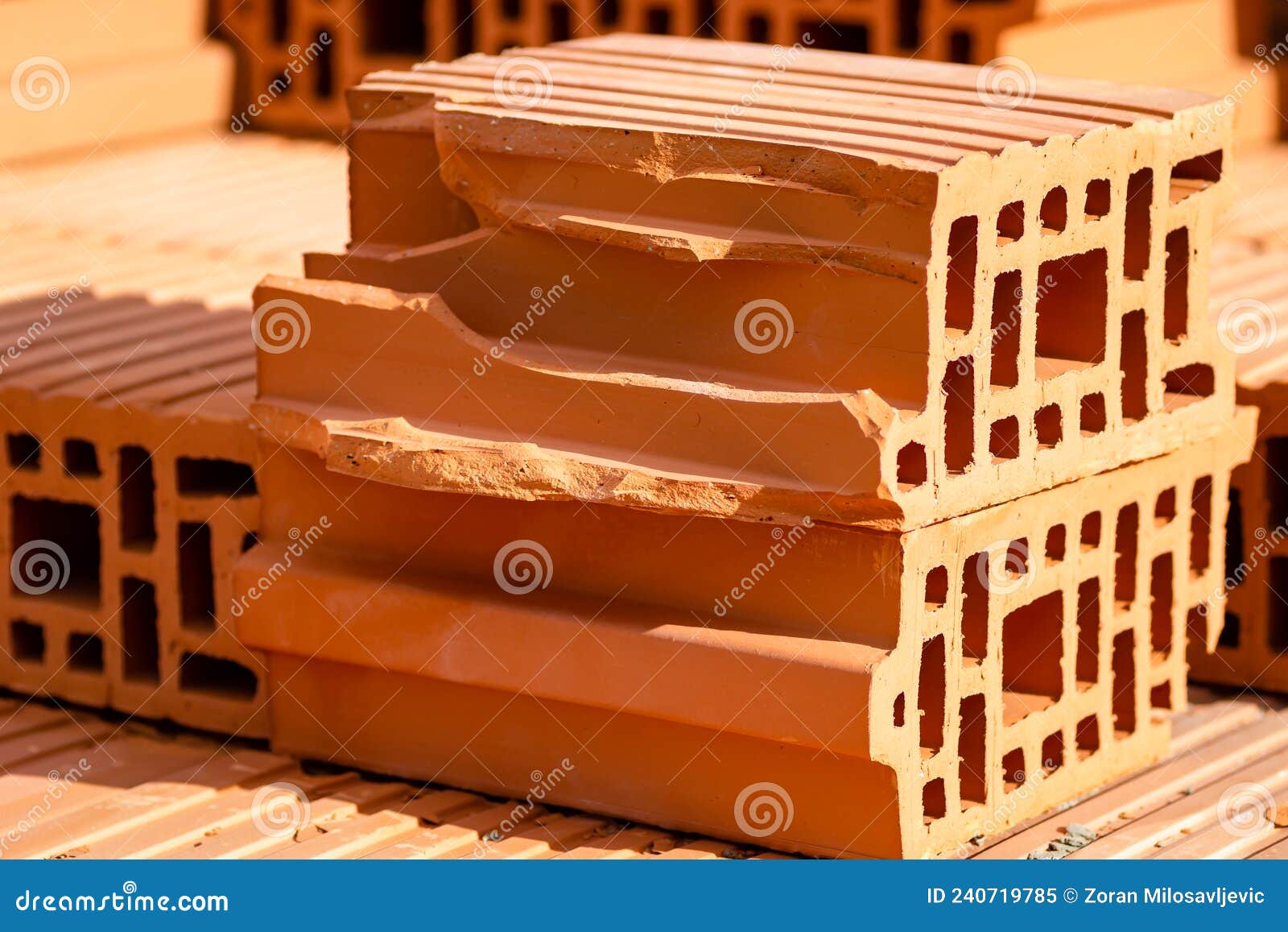 A Pile of Blocks in Front of the Construction Site Stock Image - Image ...