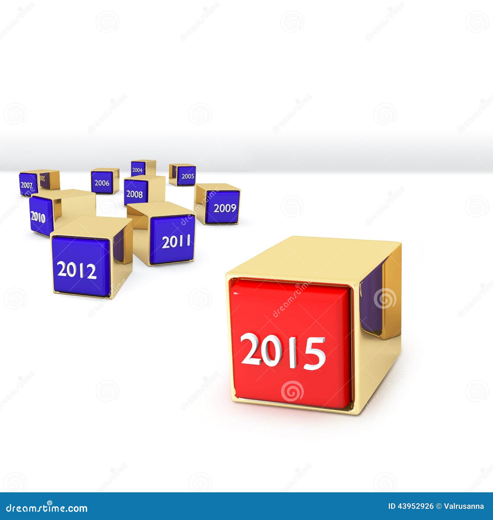 Blocks with Different Years Stock Illustration - Illustration of render ...