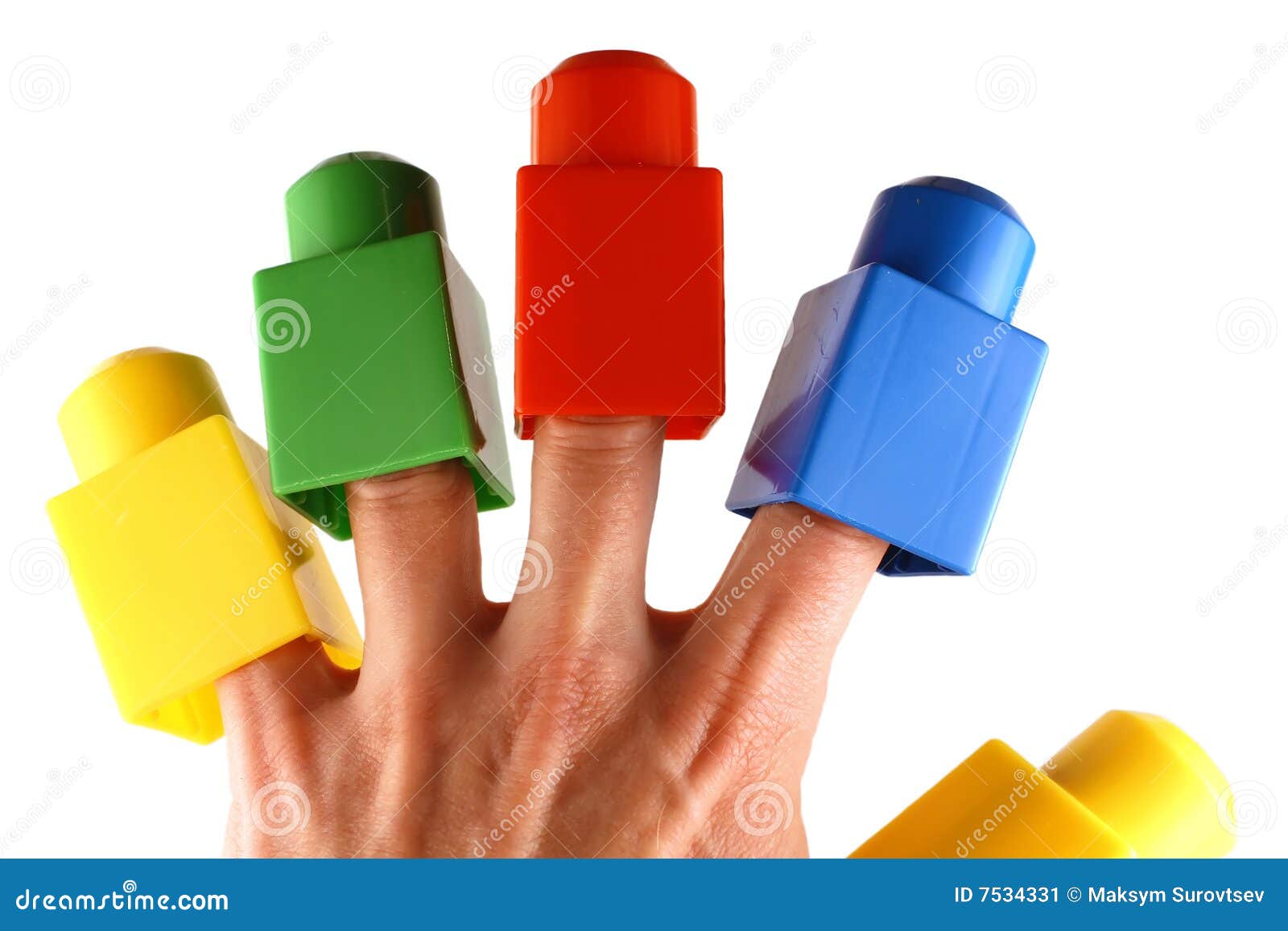 Blocks on fingers stock image. Image of leisure, fingers - 7534331