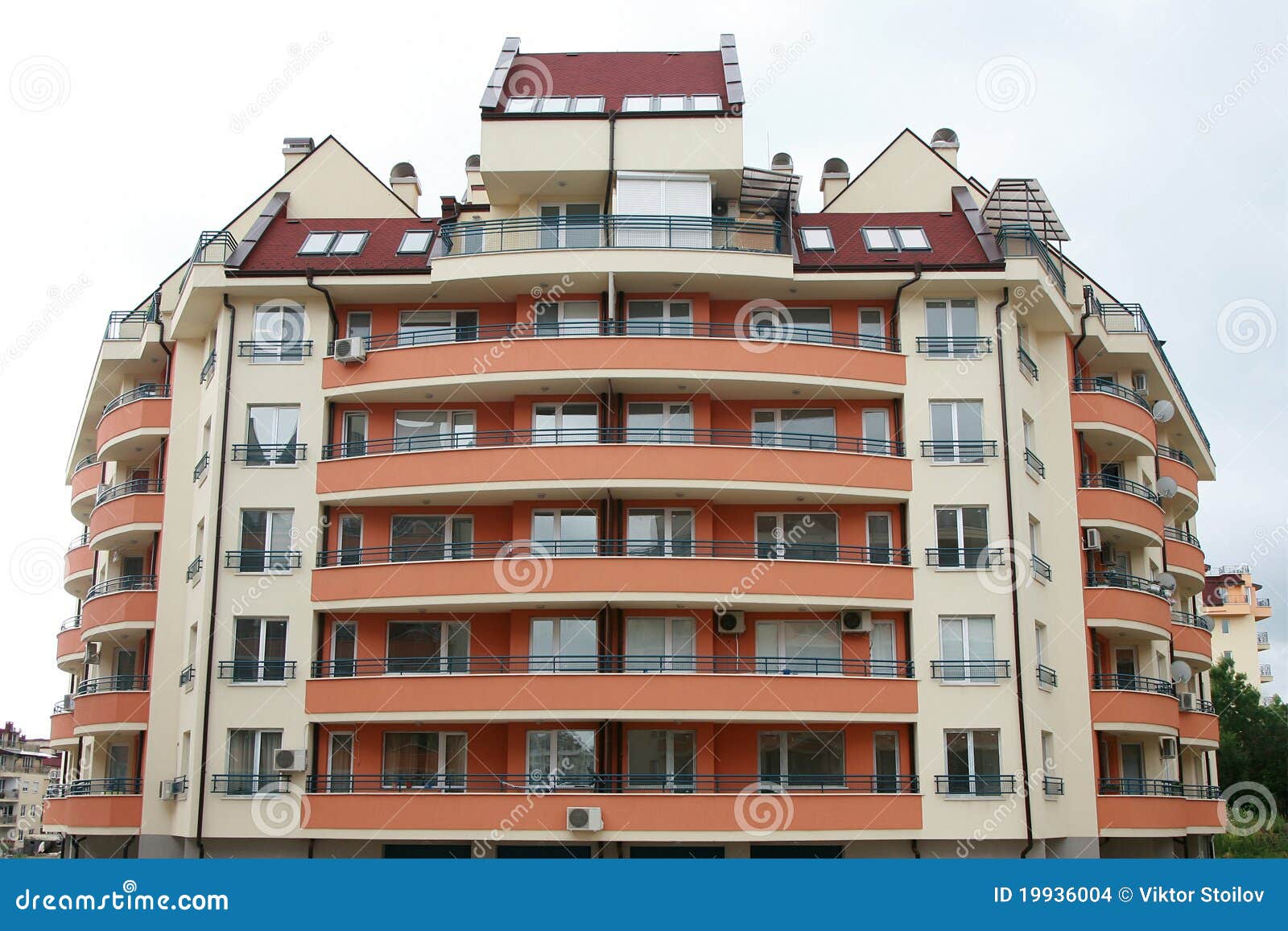 Blocks of flats stock photo. Image of balconies, modern - 19936004