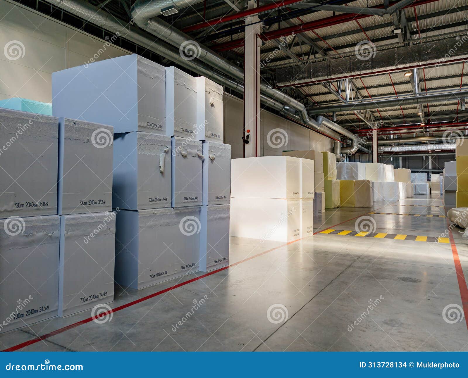 Blocks of Foam Rubber in Warehouse Stock Photo - Image of storage ...