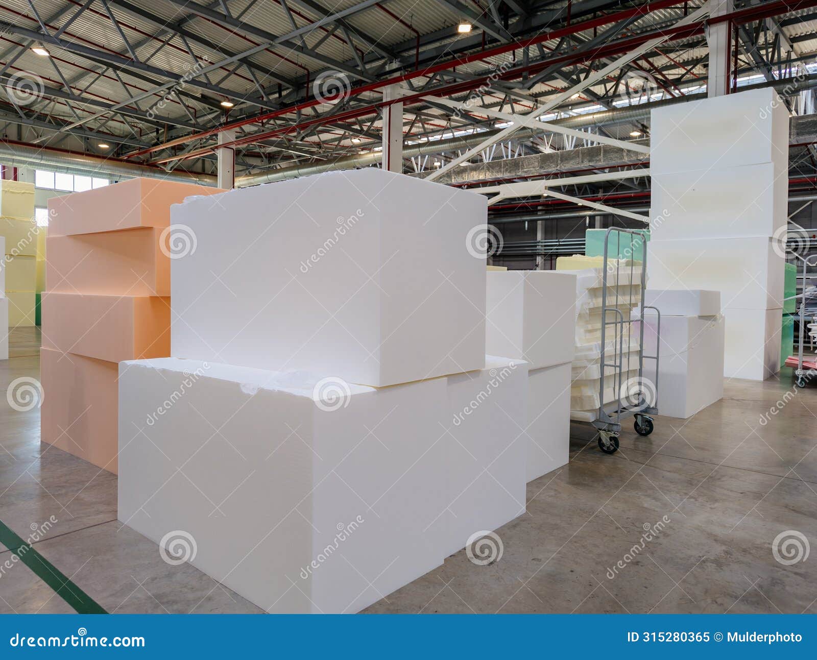 Blocks of Foam Rubber in Warehouse Stock Image - Image of object, stack ...
