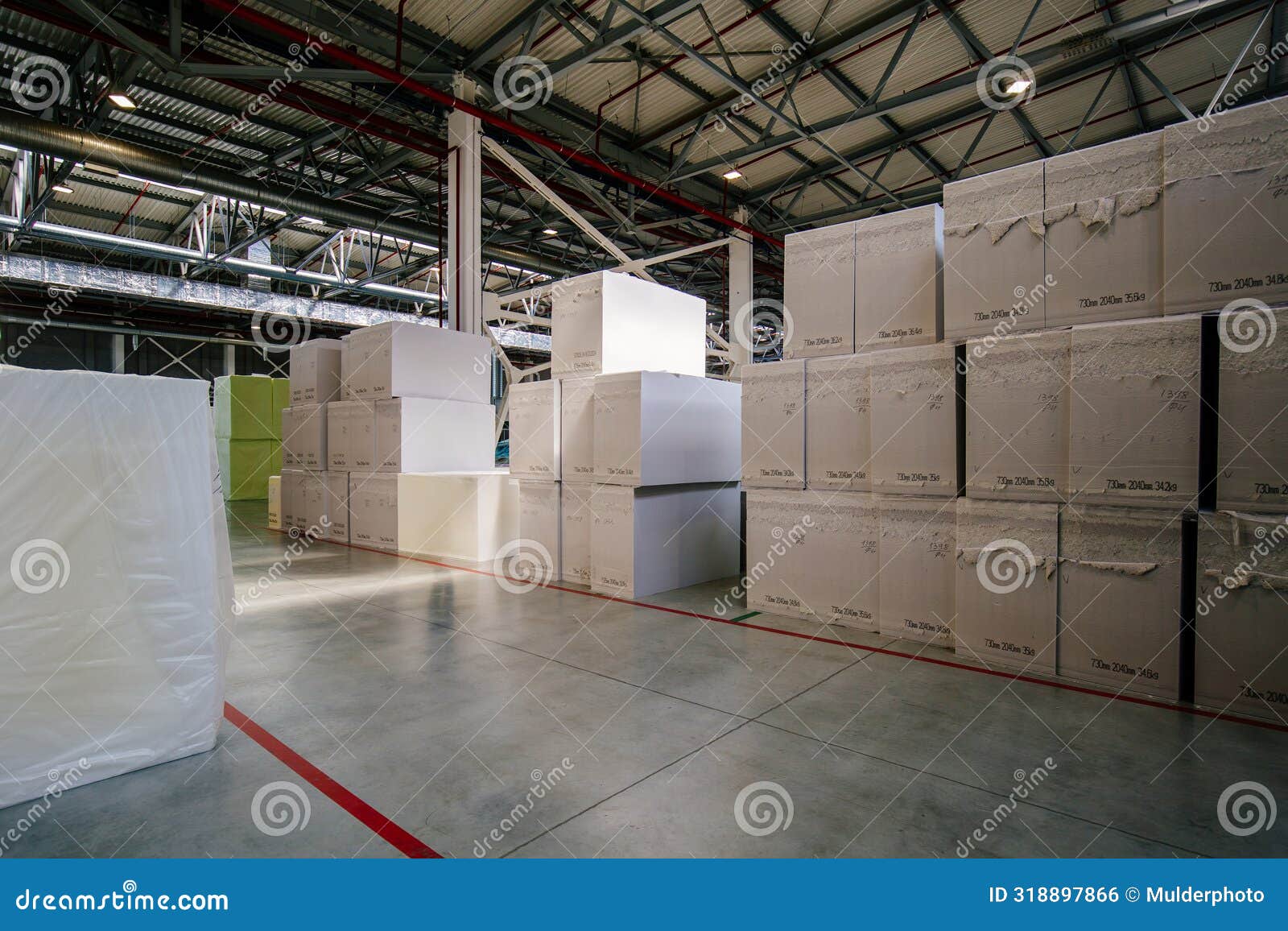 Blocks of Foam Rubber in Warehouse Stock Photo - Image of mattress ...