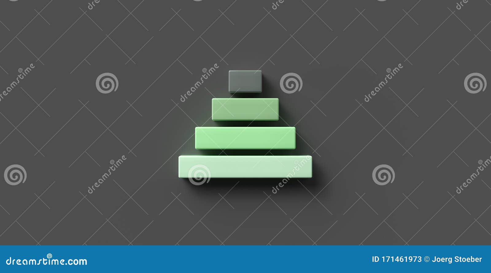 Blocks Formed As a Pyramid Symbolizing a Hierarchy - 3D Rendered ...